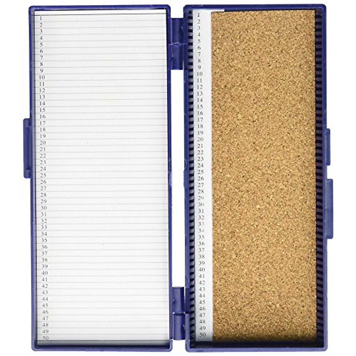 Globe Scientific 513077B ABS Plastic Slide Storage Box for 50 Slides, Cork Lined, Blue