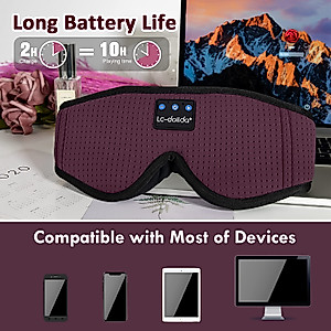 LC-dolida Steam Eye Mask, Eye Steamer with Sleeping Headphones for Side Sleepers, Colorful 3D Music Eye Mask Cool Birthday Holiday Unique Gifts for Family