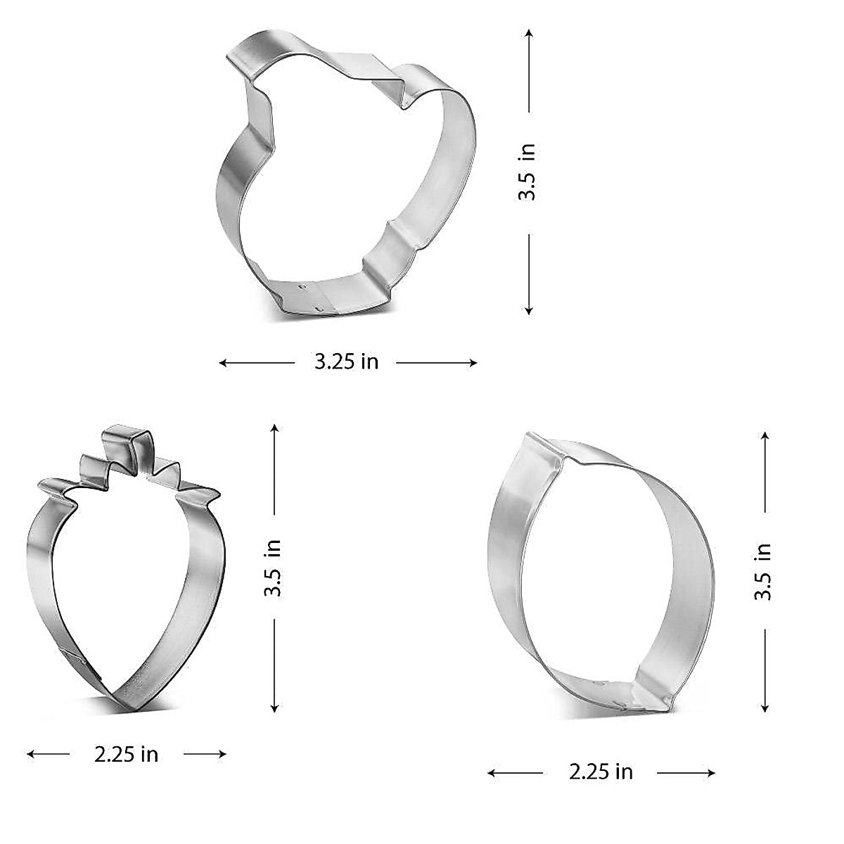 Foose Strawberry Lemon Pitcher Cookie Cutter 3 Pc Set HS0467 - USA