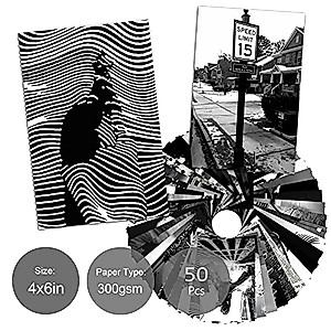 Wall Collage Kit, Black & White Aesthetic Pictures, 50PCS 4x6 Inch Picture Collage Kit for Wall Aesthetic, Teen Girls Bedroom Decor, Dorm Wall Decor, Photo Collection,Cute Wall Decor for Teen 1