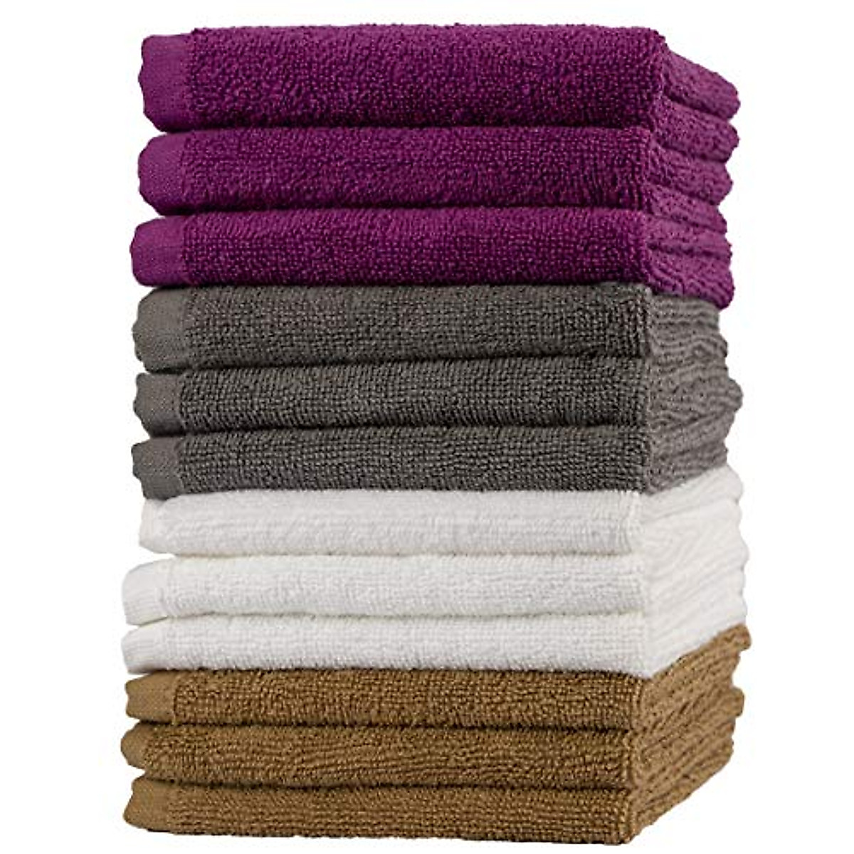 Bliss Casa Washcloths Set (12 x 12 Inch, 12 Pack) – 100% Cotton Washcloths for Face, Highly Absorbent Soft Face Towels, and Quick Drying Fingertip Towels for Daily Use (Multi, Mix)