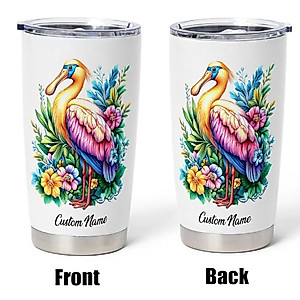 Roseate Spoonbill Gifts, Personalized Tumbler with Roseate Spoonbill Animal’s Name – Custom Cup for Animal Lovers, Gift for Women, Men, Boys, Girls, Gift for Birthdays & Christmas YHYf08