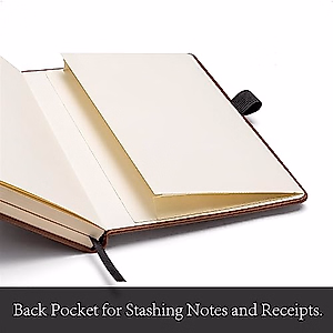 Pejovo A5 Lined Leather Journal Notebook With Pen, (Autumn Brown), 200 Pages, Medium 5.9×8.4 inches - 120 gsm Thick Paper, Sturdy Hardcover Journal for Men Women Writing, Daily Diary and Note Taking