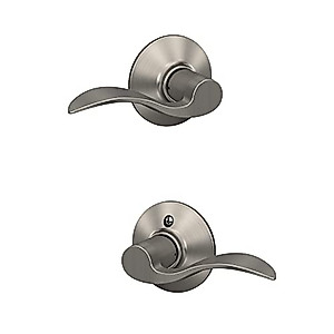 Schlage F10 V ACC 619 Accent Door Lever Hall & Closet Passage Lock, (Pack of 1), Satin Nickel