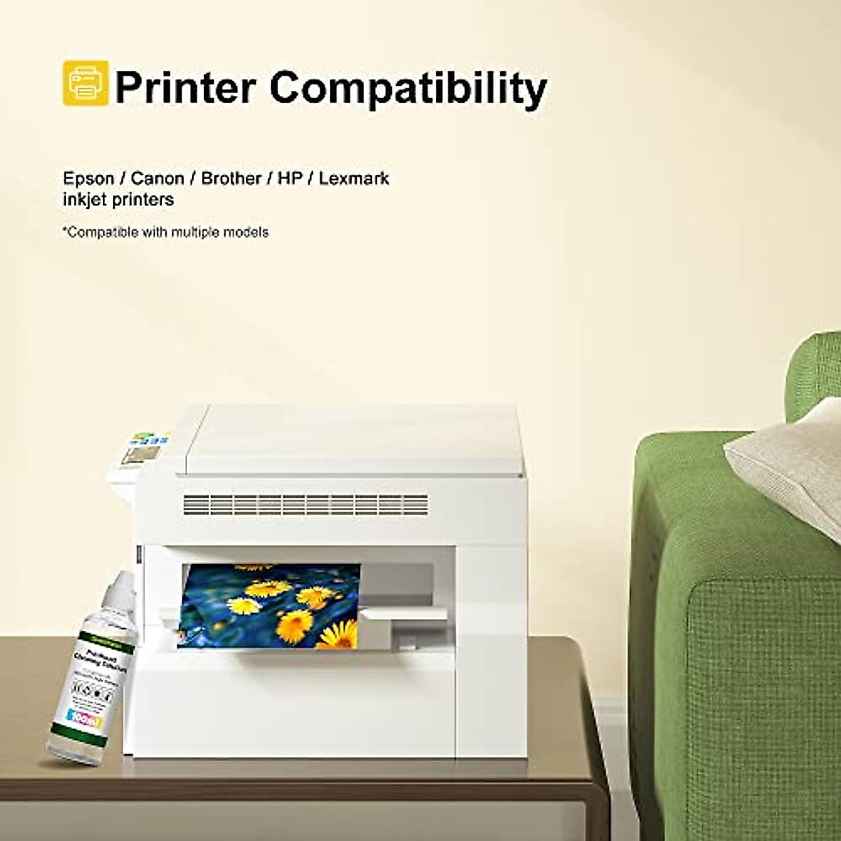 SHEENGO Universal Printer Cleaning Kit | Printhead Cleaning Kit for HP Canon Brother Inkjet Printers 8600 8610 ET-2650 WF-2650 WF-2750 WF-7710 WF-7720 ect, High Efficiency Premium Syringe, 100ML