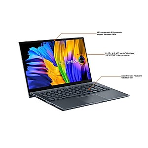 ASUS 2023 Zenbook Pro 15 OLED FHD Touchscreen PC 8-Core AMD Ryzen 9 5900HX NVIDIA GeForce RTX 3050 Ti 4GB GDDR6 16GB DDR4 1TB NVMe SSD WiFi AC USB-C HDMI2.0 Backlit Keyboard Windows 11 Pro w/RE USB