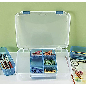 Sterilite 14028606 Divided Storage Case, Capacity: 10 lb /4.5 kg, Blue