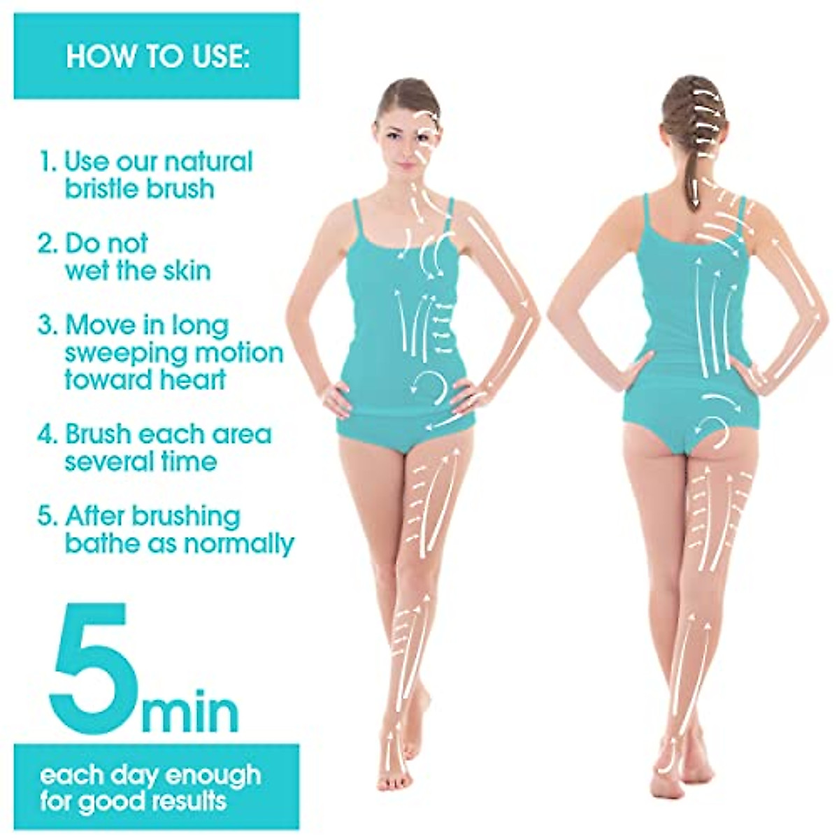 Back Brush for Shower and Bath (Shower Body Brush), Long Handled Body Brush, Two Sided Back Brush with Hard and Soft Bristles (Body Scrubber), Shower Back Scrubber (Bath Brush) with Exfoliating Glove