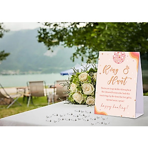 Disco Ball Ring Hunt Game, Find the Rings Bridal Shower Game with 30 Fake Rings, Boho Bridal Shower Decorations, Wedding Shower or Bachelorette Party Supplies - 04