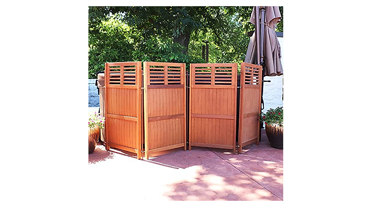Sunnydaze 44-Inch Folding Privacy Screen for Outdoor Use