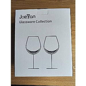 Joeyan Handmade Blue Crackle Wine Glasses,Large Crystal Burgundy Wine Glass Cup with Stem,Red White Wine Goblet Tumbler,Aesthetics Glassware Collection,Set of 2,21 oz