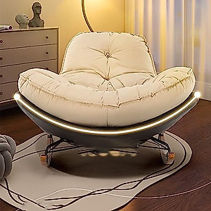 Upholstered Rocker Chair, Glider Rocker Chair,Sled Rocking Chair,with Armrests and High Density Sponge Cushions Holds Up to 300 Lbs, Suitable for Patio, Garden, Backyard, Porch, Indoor or Outdoor