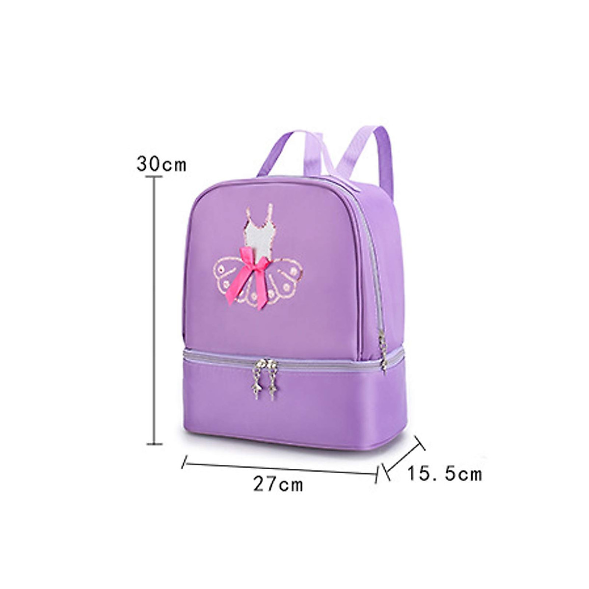 Yitengteng Ballet Dance Backpack for Little Girls Ballerina Purple Bag for Dance Toddler Dance Bag Gymnastics Latin Dance Yoga Tap Dance Jazz Storage Bag