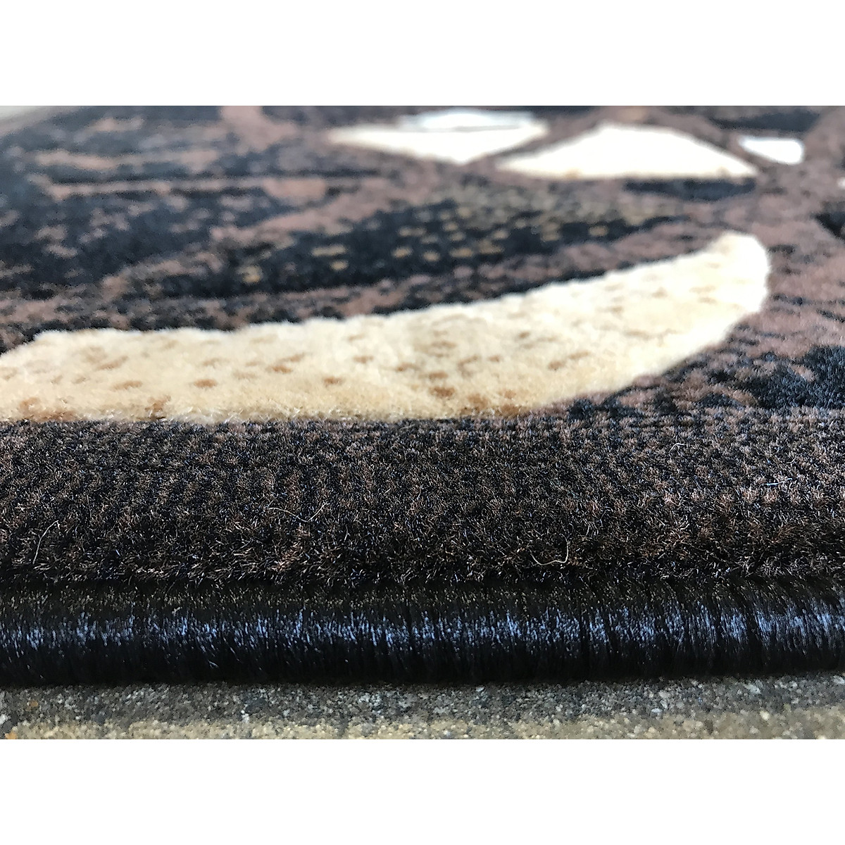 Modern Abstract Door Mat Rug Black Contemporary Design GL24 (2 Feet X 3 Feet 4 Inch)