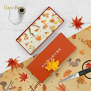 NICROHOME 24 Sheets Gold Orange Fall Colored Tissue Paper, Yellow Autumn Thanksgiving Wrapping Paper for Pumpkin Gift Bags Packaging Crafts Wedding Baby Bridal Shower Birthday Decorations（15 x 20Inch）