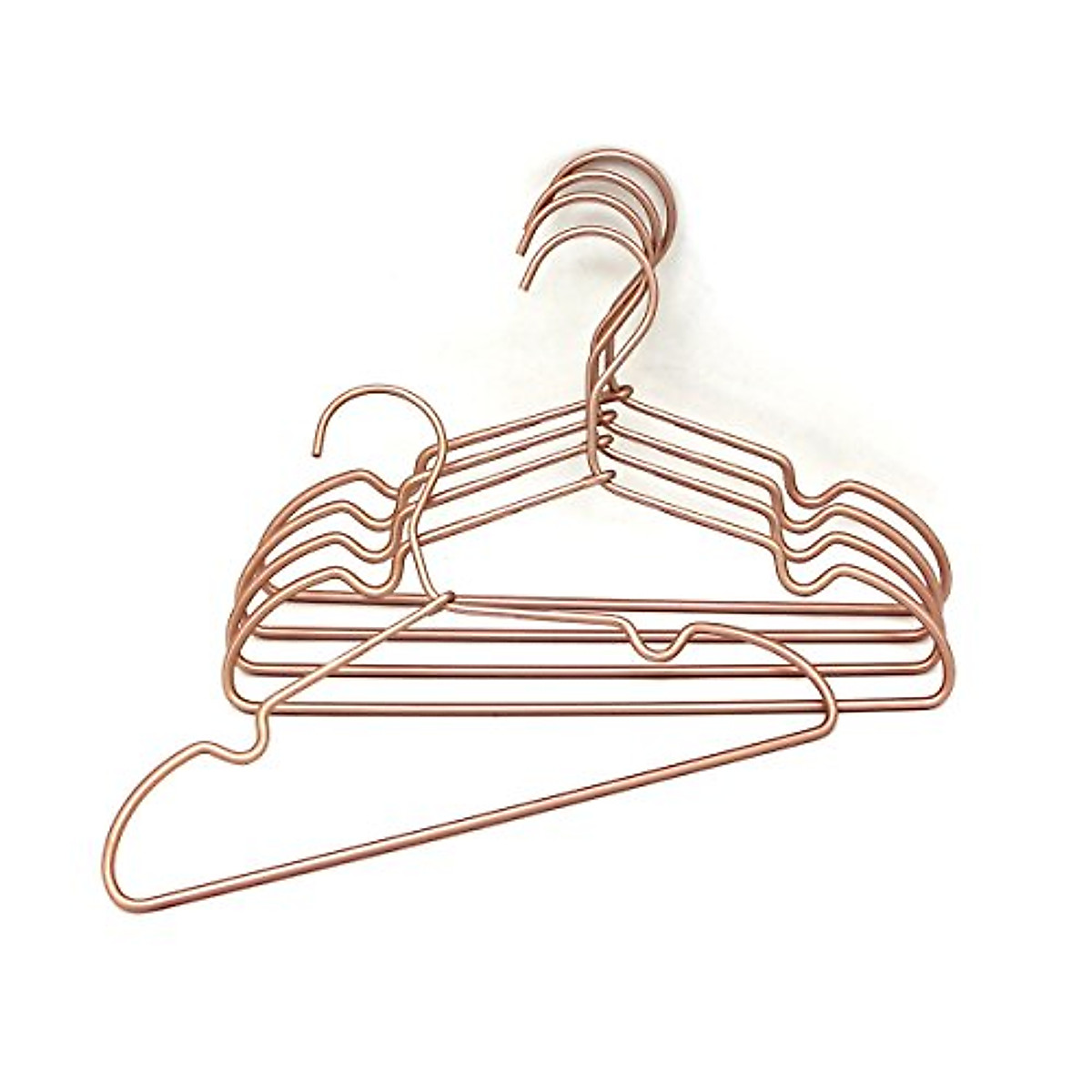 10Pack Koobay 13" Non Slip Rose Gold Wire Top Children Clothes Suit Coat Metal Hanger