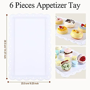 10 Pieces Cupcake Stand Set 4 Pcs 3 Tier Cake Stands Cupcake Tower Display Holder Cup Cake Tree Tower and 6 Pcs Appetizer Dessert Trays Table Set for Wedding Birthday Baby Shower Tea Party Decorations