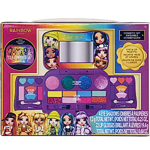 Rainbow High - Townley Girl Beauty Compact Set Kit with Brushes, 4 Eye Shadows, 8 Lip Gloss & 4 Shimmer Makeup Set for Kids Girls, Ages 6+ perfect for Parties, Sleepovers and Makeovers