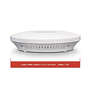 Fortinet FortiAP 221E | 802.11ac Wave 2 indoor wireless Access Point - dual radio, 4 internal Antennas, 1 x 10/100/1000 RJ45 port (FAP-221E-A)
