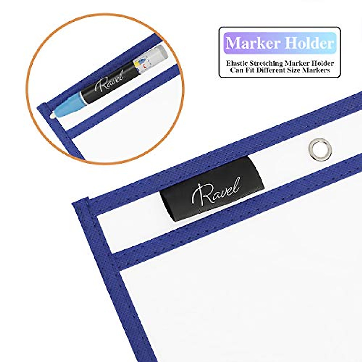 Dry Erase Sleeves – Multicolor Dry Erase Pockets – Reusable Classroom Sheet Protectors – Dry Erase Sheet Protectors with Oversize Pockets – Pack of 12 Heavy Duty Page Protectors