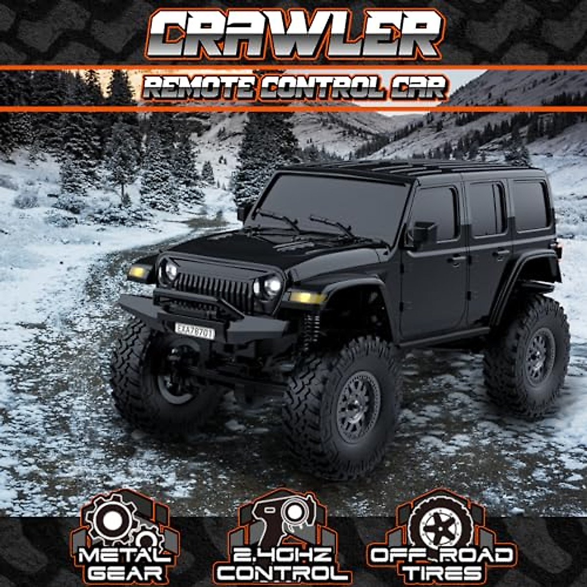 Rc Rock Crawler Rc Cars, Rc Truck 4x4 Off Road Waterproof, All Terrain 1/24 RC Monster Truck, Ideal Christmas Birthday Gifts for Kids Boys Adults