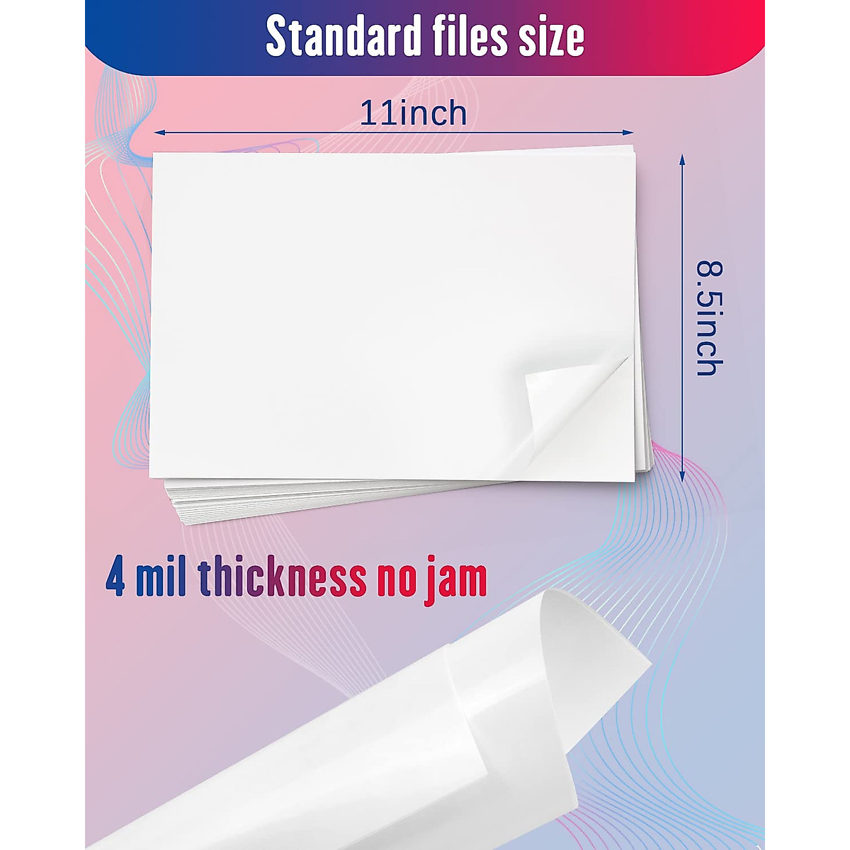 Sticker Paper Printable Vinyl for Inkjet Printer 80 Matte and 80 Glossy Quick Drying Waterproof Decals Self-Adhesive Tear resistance Non-residue Label Vivid Color Letter 8.5x11 In for Craft Laser