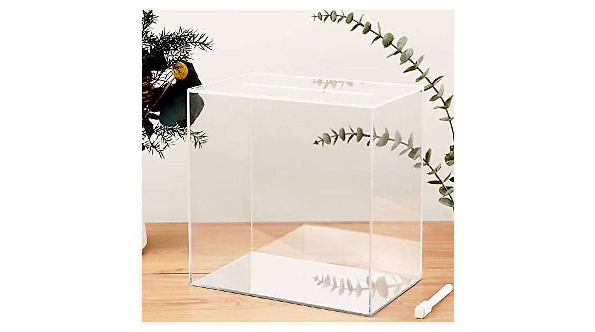 Clear Acrylic Wedding Card Box | Elegant Gift Holder