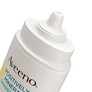 Aveeno Positively Mineral Sensitive Skin SPF 40+ Sunscreen Face Milk with Zinc Oxide & Titanium Dioxide, Invisible Oil-Free Liquid Facial Sunscreen, Paraben- & Phthalate-Free, 1.4 fl. oz