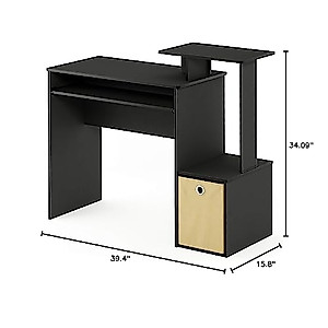 Furinno Econ Multipurpose Home Office Computer Writing Desk, Black/Brown