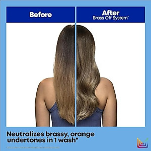 Matrix Brass Off Blue Shampoo and Nourishing Conditioner Set | Moisturize, Tone & Neutralize Brassy Hair | For Color Treated | For Bleached Hair | For Brunettes & Dark Blondes