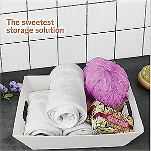 [5PK] Large White Baskets For Gifts Empty To Fill | Bulk White Gift Basket- 10x12” Basket | Christmas, Valentines, Wedding, Easter | Shelf Basket, Organizing | Gift To Impress - Upper Midland Products