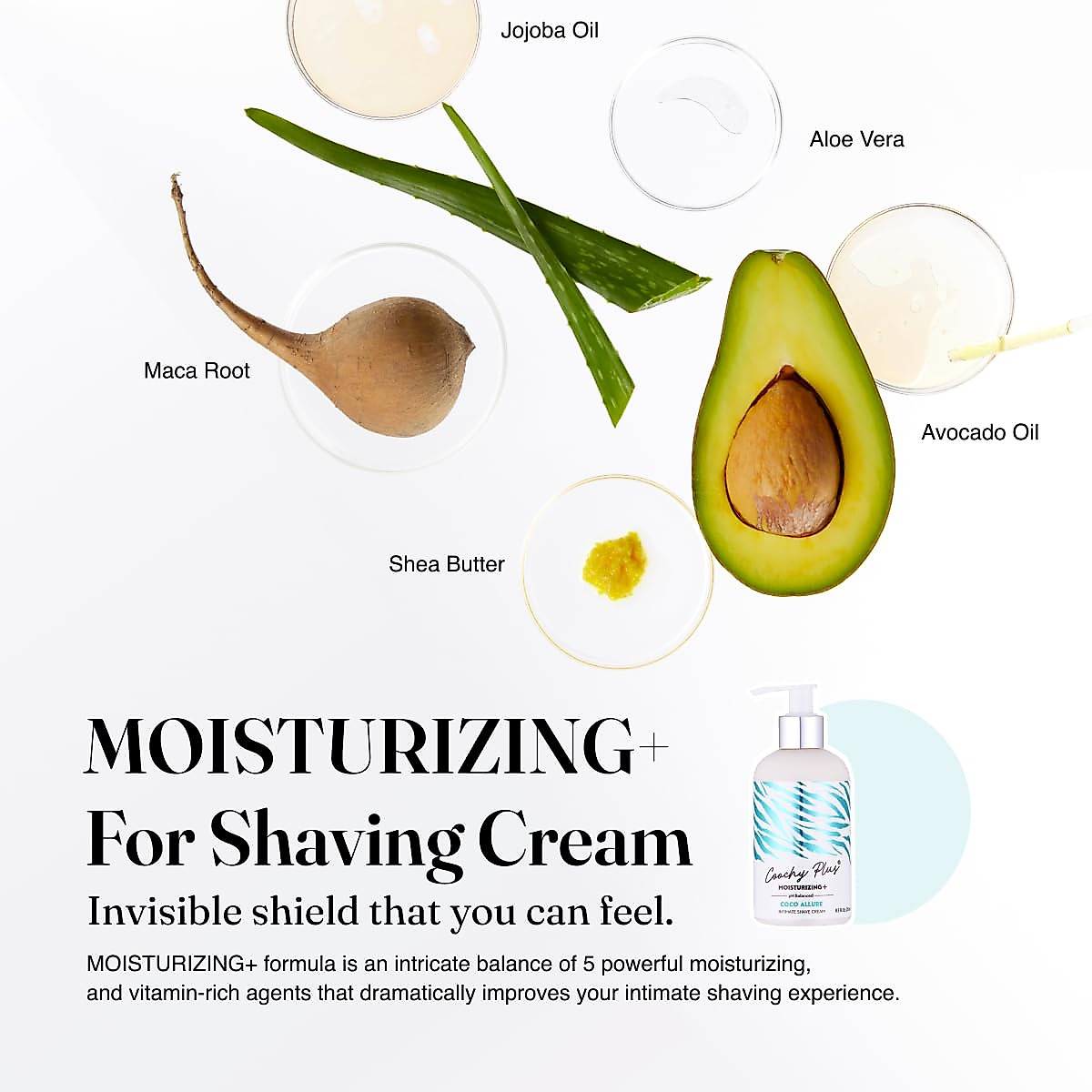 IntiMD Coochy Plus Intimate Shave Cream + Pre-Shave Elixir Moisturizer Oil Kit, HydroLock & Moisturizing Plus Continuous Hydration Reliefs Razor Burn Bump Ingrown Hair