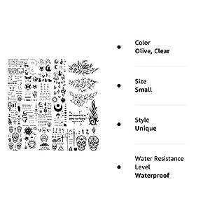 Realistic Temporary Tattoo | 250 Mix & Match Minimalistic set | fake tattoos | temporary tattoos for women Men | temporary tattoos adult | Waterproof and Long Lasting