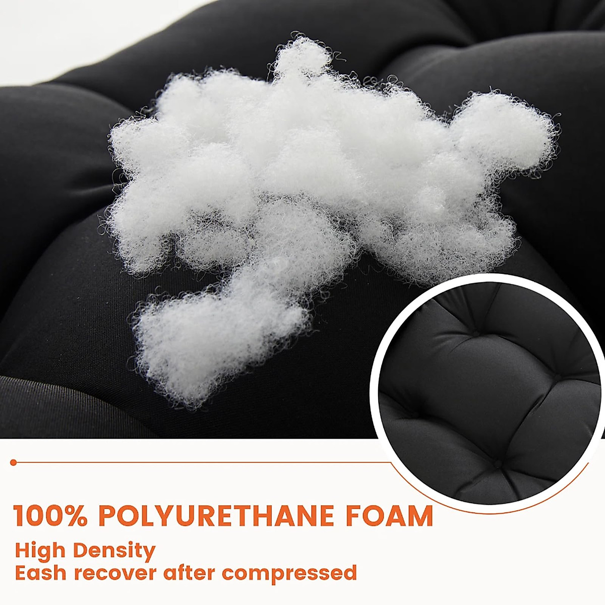 SHENJIA Patio Adirondack Chair Cushions 43” X 20” Tufted Wicker Chair Cushions Rocking Chair Replacement Cushion W/Fixing Straps, Tatami Floor Seat Pads for Indoor Outdoor Furniture(Color:Blue)