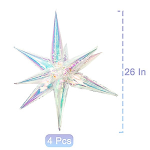 Tellpet Starburst Balloons, 50 Pcs Star Balloons 12 Spike Foil Explosion Party Balloons for Decoration Birthday Wedding Decorations