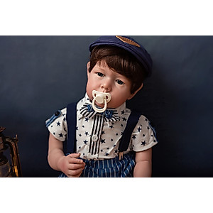 Wamdoll 28 inch 70CM Alive Huge Baby Size Reborn Baby Toddler Boy Newborn Toddler Doll in Silicone Vinyl with Magentic Pacifier Look Realistic Children Birthday