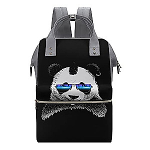 Fashion Panda Diaper Bag Backpack Large Capacity Mommy Bags Multifunction Nappy Bag Travel Back Pack Gray-Style
