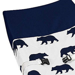 Navy Blue and White Changing Pad Cover for Big Bear Collection by Sweet Jojo Designs