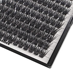 Hannahool 120pcs D Curl Individual Wide Stem Cluster DIY Eye Lashes Extensions Mixed 10-12-14-16mm/14-16-18mm/12-14-16mm Makeup Dramatic Volume Lashes (mixed 14-16-18mm)