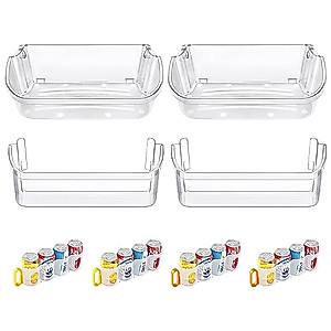 [4 PACK] UPGRADED 240356402 Upper Refrigerator Door Shelf & 240323002 Bottom Door Bin Replacement Compatible with Frigidaire Refrigerator Door Shelf FGHS2631PF4A,FGHS2655PF5A,FGUS2642LF2,LGUS2642LF1