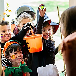 144 Pack Halloween Tattoos for Kids Temporary Pre-Cut Bulk Pack Halloween Themed Tattos Stickers for Face Body Non-Toxic 2" for Halloween Goodie Bag Fillers Classroom Prizes Party Favors by 4E's Novelty