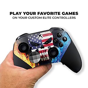 American Warrior X-box Elite Controller Series 2 Limited Edition by DreamController. Custom Elite Series 2 Controller for X-box One/Series X/S. with Advanced HydroDip Paint Technology(Not Just a Skin)