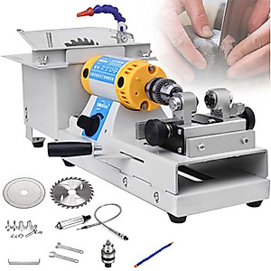 Jewelry Lapidary Saw for Cutting Rocks, Mini Table Saws Grinder Polishing Machine 0-10000r/Min with Flexible Shaft, Benchtop Jewelry Tools Gemstone Saw Cutting Jade