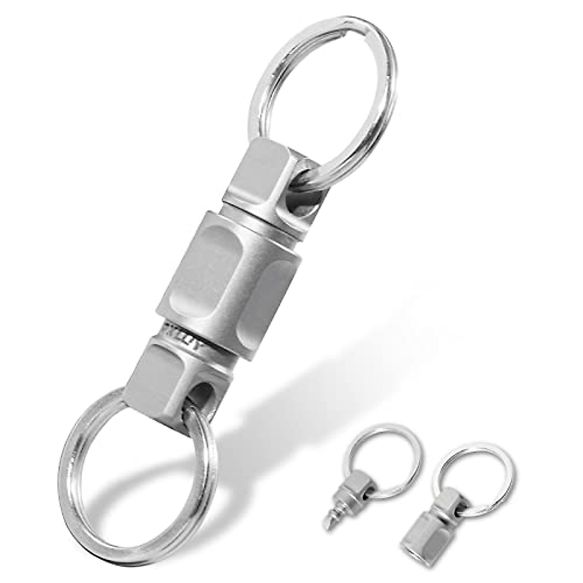 RXLUY Titanium Quick Release Keychain, Detachable Convenient Double-End Swivel EDC Key Chain Ring Clip Holder Car Accessory