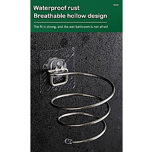 AKOAK Stainless Steel Hair Dryer Holder, Bathroom Wall Mounted Self-Adhesive Waterproof Hair Dryer Storage Holder - Suitable for Most Hair Dryers, Pack of 2