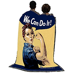 Pure Country Weavers Rosie The Riveter - We Can Do It! Vintage Poster Blanket - Fine Art Gift Tapestry Throw Woven from Cotton - Made in The USA (72x54)