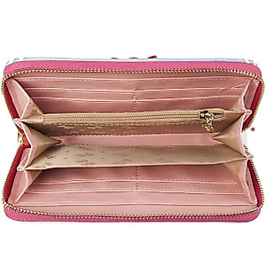 YaJaMa Sailor Moon Kawaii Women Wallet PU Leather Long Credit Card Case Holder Cellphone Pouch Girls Zipper Coins Purse (Pink)