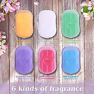 Bamsod 12 Boxes (240 sheets) Soap Paper Sheets Portable Disposable Travel Scented Bath Slice Sheet Foaming Paper Soap Confetti Slide Flakes for Travel and Outdoor …