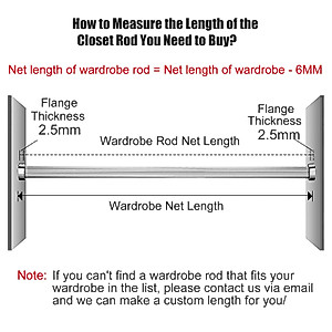 Wall Mounted Aluminum Closet Bar for Hanging Clothes 24 28 30 34 36 38 40 46 50 Inch Long, Detachable Clothes Hanging Rod Pole Wardrobe Storage Clothing Organizer Rack System Kit (Color : Silver, Si