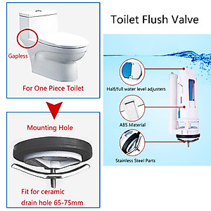 T Tulead Toilet Push Flush Valve Dual 185mm/7.28" Push Button Fill Valve Fit for Drainage Hole 64mm/2.5"